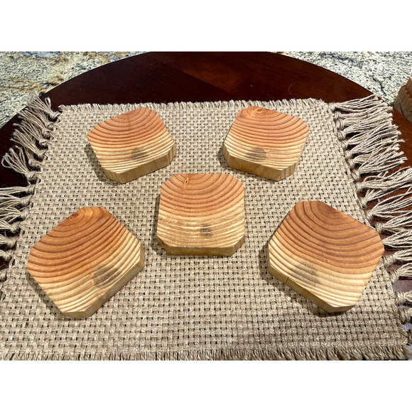 Handmade | Dining | Handmade Wooden Coasters Amber And Light Brown Hues ...